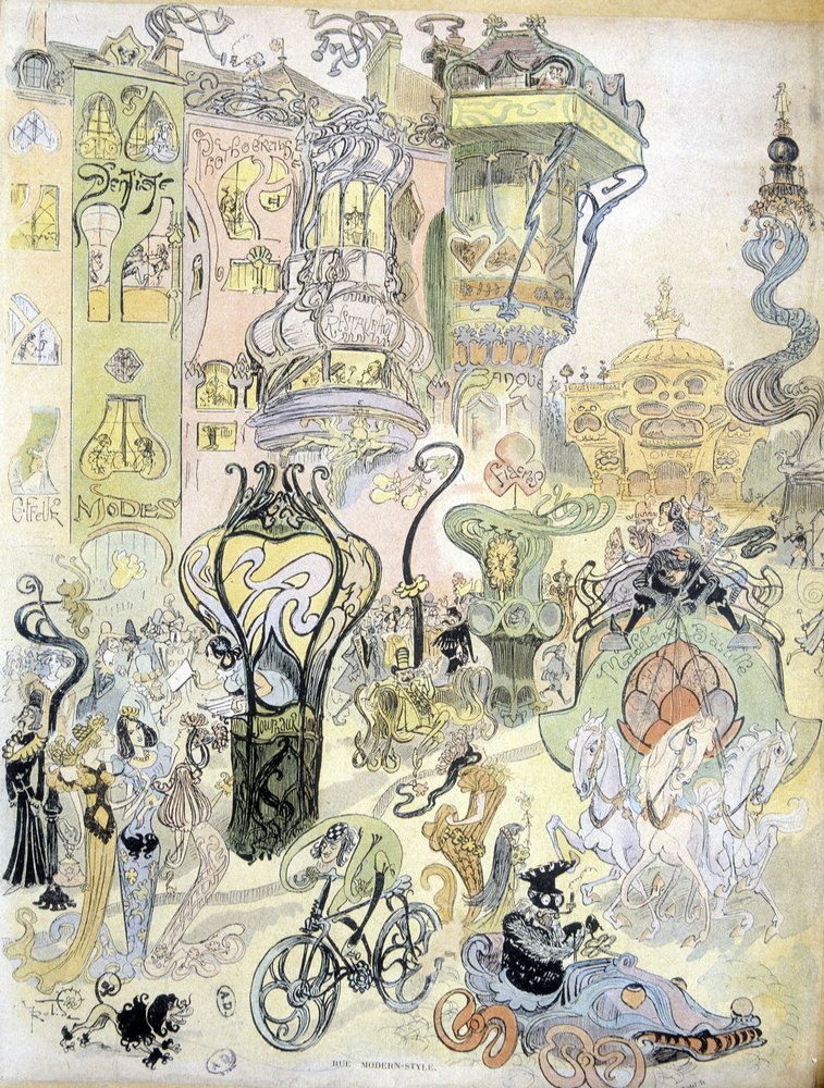 Una ciudad moderna - estilo de Robida (dibujo)