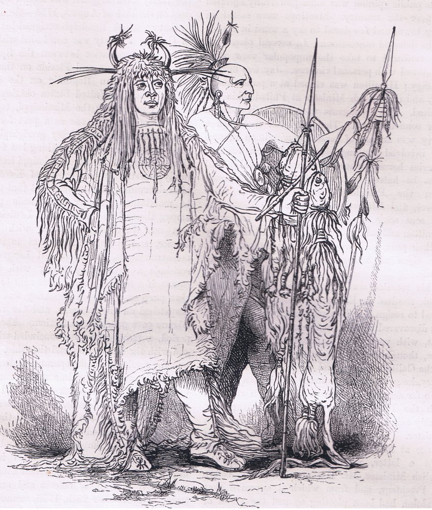 Grupo de indios fronterizos, ilustración de la Historia de los Estados ...
