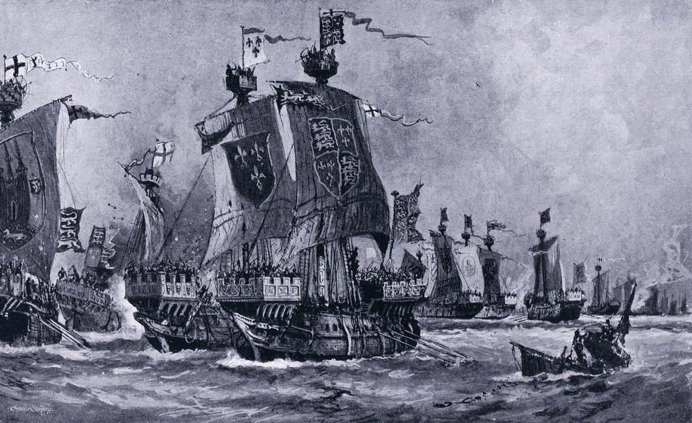 La Batalla de Sluys, junio AD1340, años 1920