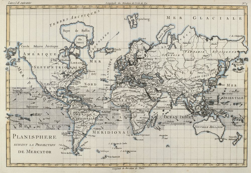 Mapa del Mundo usando la Proyección de Mercator, de 'Atlas de Todas las ...