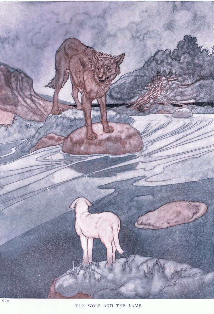 El lobo y el cordero | Charles Robinson | Impresión de arte