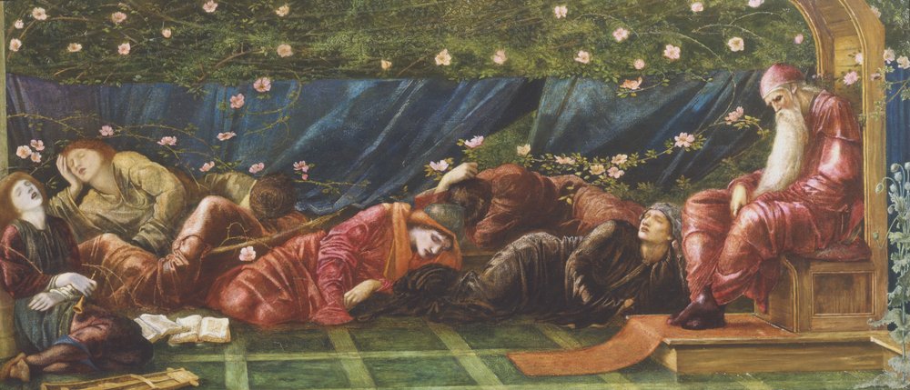 El rey y la corte, ilustración de 'La leyenda de la rosa de zarza' 1871-72