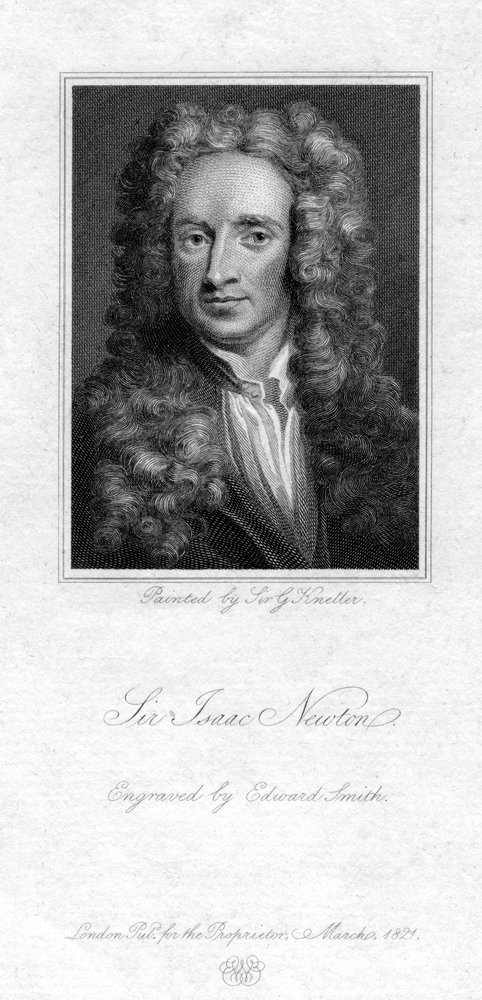 Sir Isaac Newton, matemático, astrónomo y físico inglés, 1821
