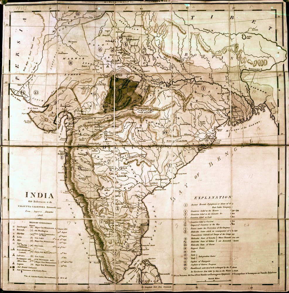 Mapa de India, 1803 | English School | Impresión de arte
