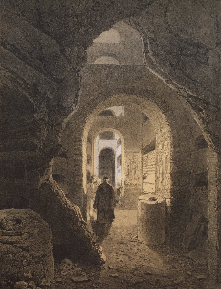 Catacumbas de San Calixto en Roma, ilustración del álbum 'Roma dans sa ...