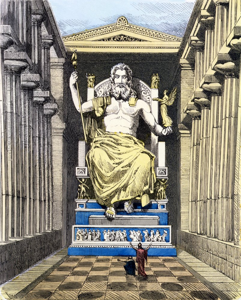 Estatua de Zeus Olímpico por Fidias, de una serie de las 'Siete ...