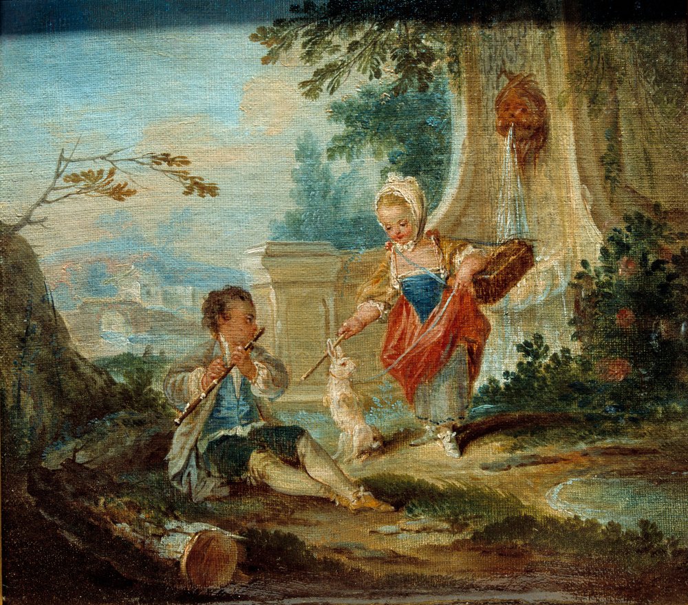 El conejo sabio | François Boucher | Impresión de arte