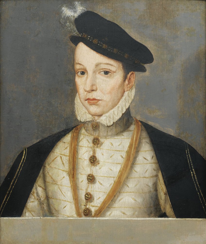 Retrato del Rey Carlos IX de Francia 1550-1574, finales del siglo XVI