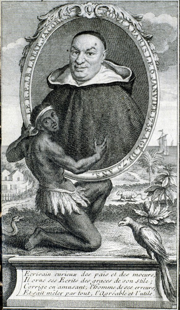 Retrato del Padre Labat en frontispicio - en 'Nuevo viaje a las Islas ...