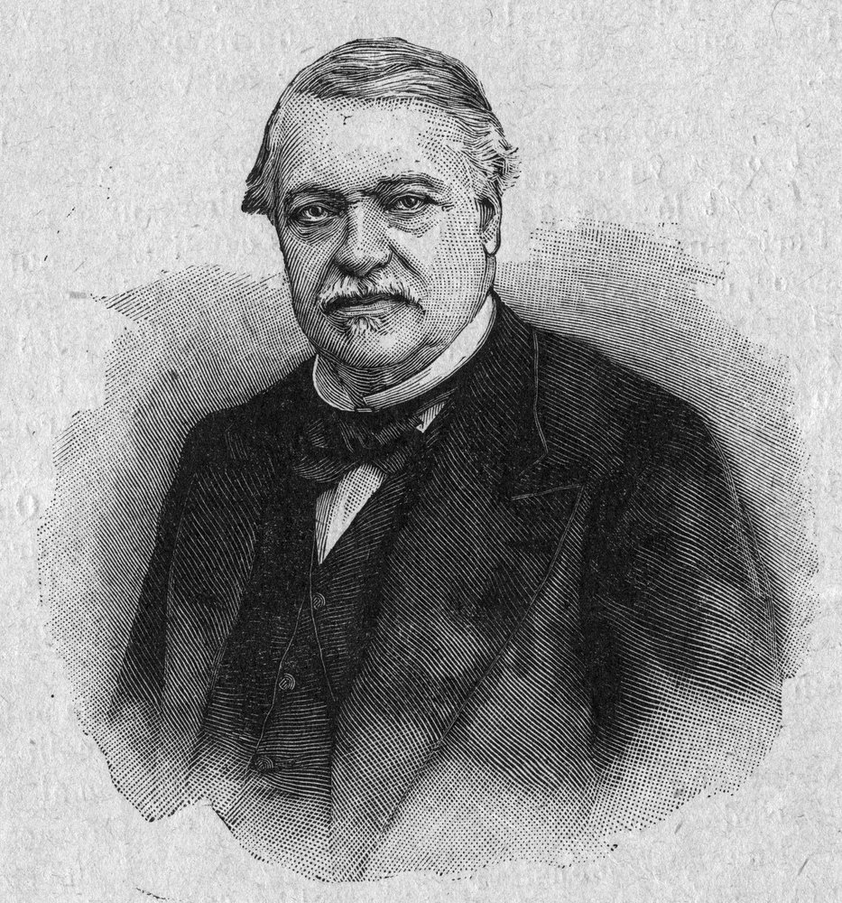 Retrato de Leon Say (1826-1896), economista y político francés. Grabado ...