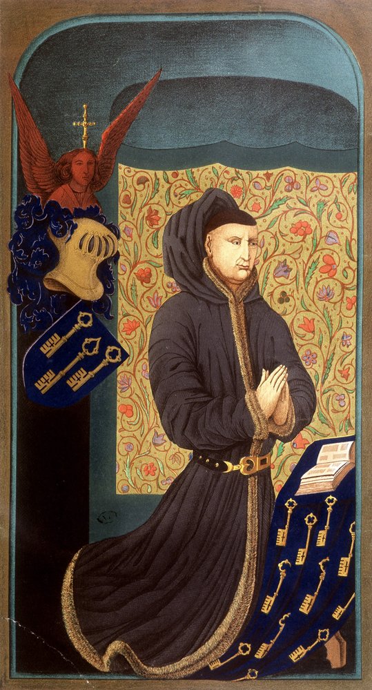 Retrato de Nicolas Rolin, canciller de Borgoña bajo Philippe Le Bon y ...