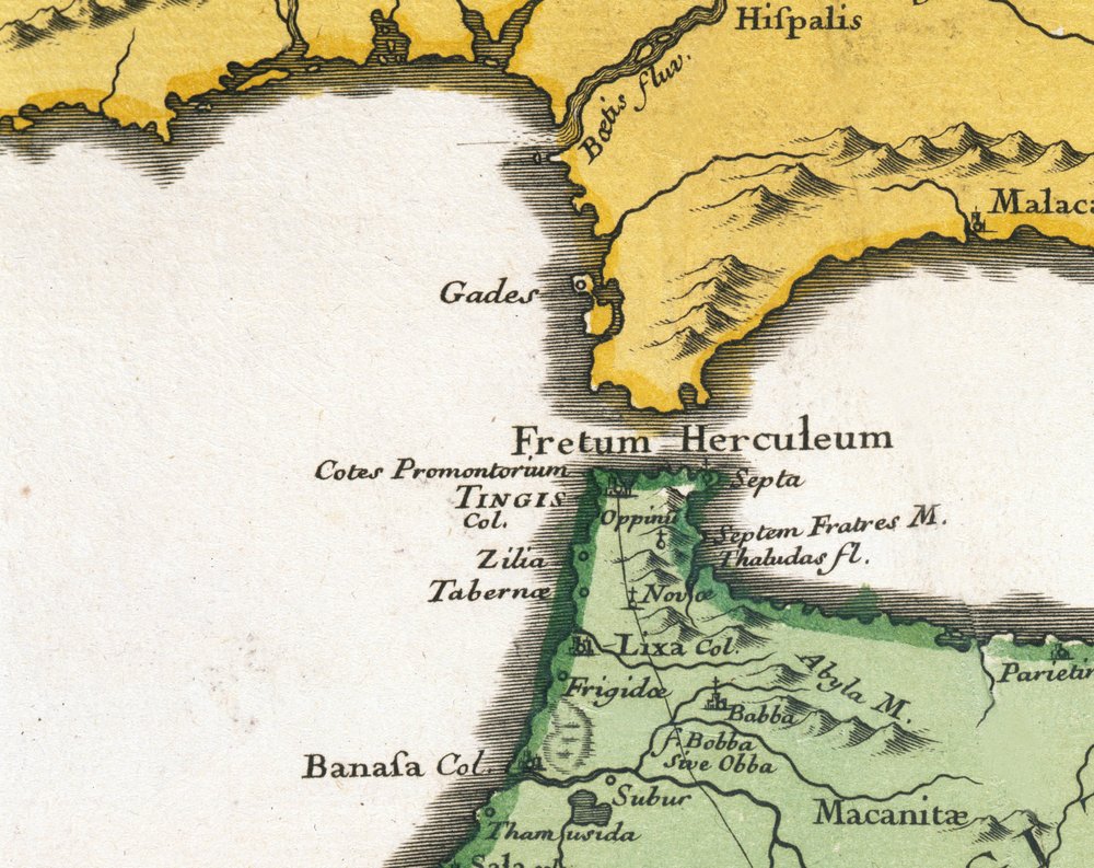 Las columnas de Hércules (litografía en color)