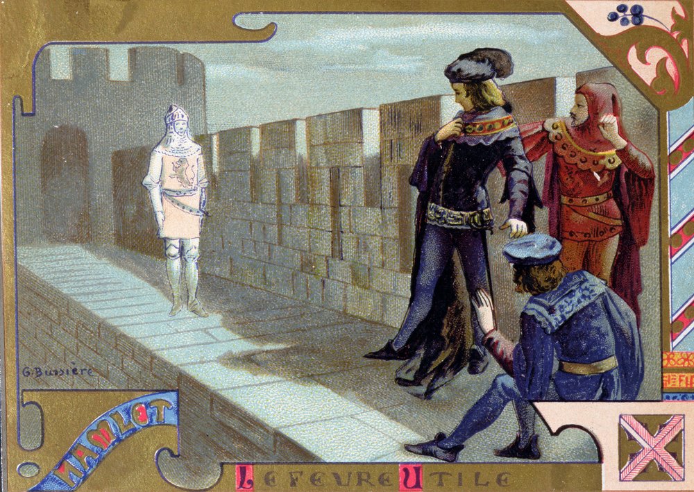 El fantasma del rey apareciendo a Hamlet, escena del Acto I de 'Hamlet ...