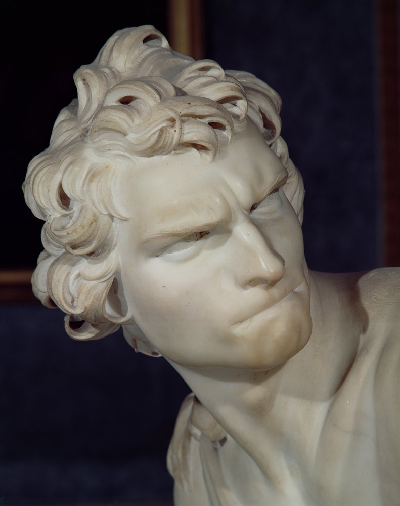 David, detalle de la cabeza | Gian Lorenzo Bernini