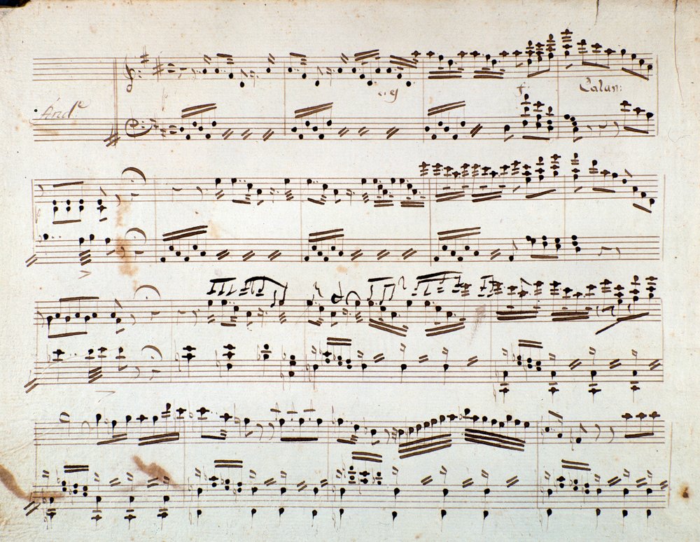 Primera página de la partitura para la sinfonía reducida para piano de ...