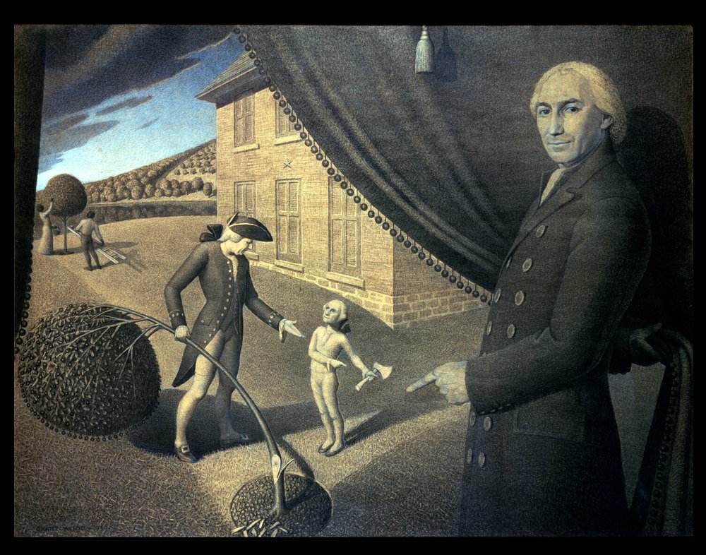 La Fábula de Parson Weems | Grant Wood | Impresión de arte