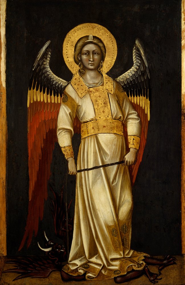 Ángel con demonio encadenado | Guariento di Arpo