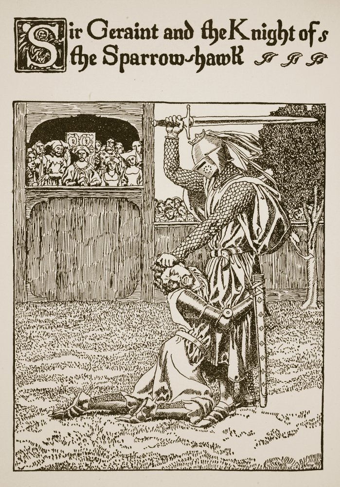 Sir Geraint y el caballero del halcón, ilustración de 'La historia del ...