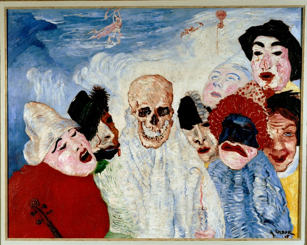 Las máscaras y la muerte | James Ensor | Impresión de arte