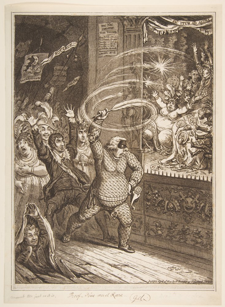 Blowing-up the Pic-Nic's,-or-Harlequin Quixote Attacking the Puppets, vide Totten..., 2 de abril ...