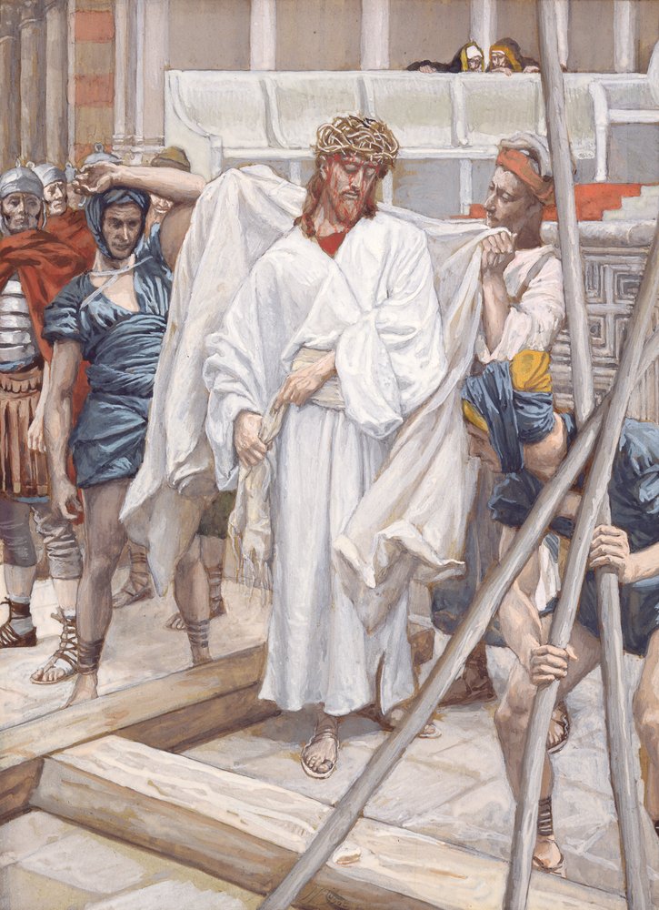 Y lo vistieron con su propia ropa, ilustración de La Vida de Cristo, c ...