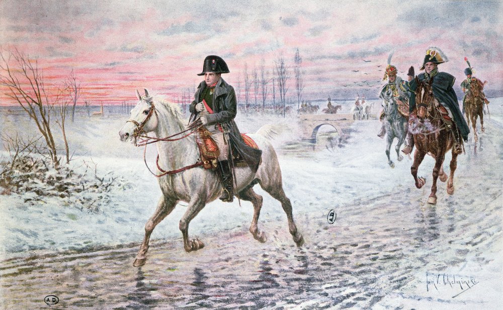 Napoleón en la Retirada de Moscú en 1812