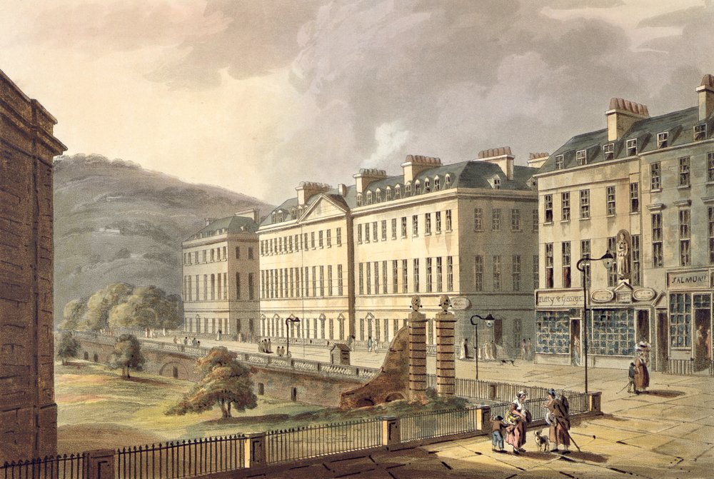 North Parade, de 'Bath Illustrated by a Series of Views', grabado por ...