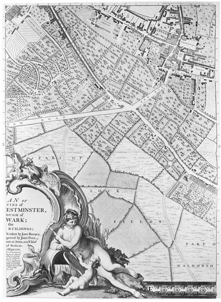 Mapa de Camberwell, Londres, 1746 | John Rocque