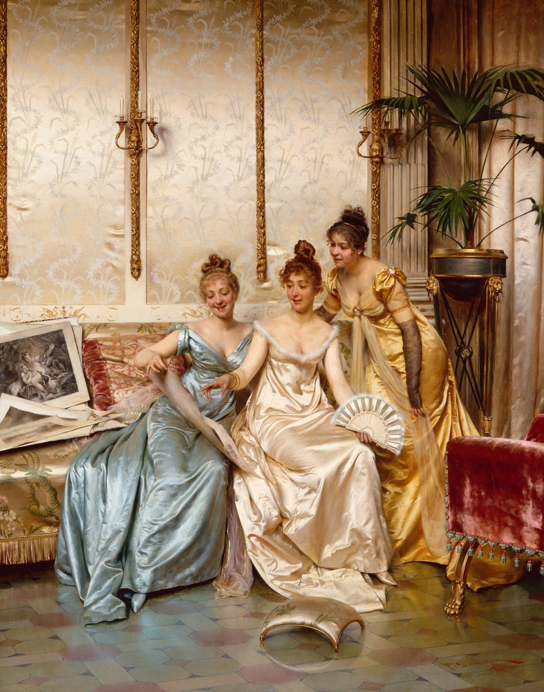 Tres bellas conocedoras | Impresión de arte