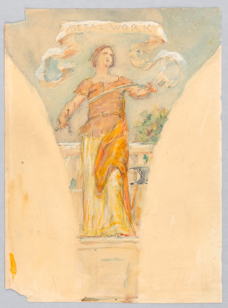 Personificación de "Metalurgia," Estudio para la cúpula del Edificio del Fabricante, Exposición ...