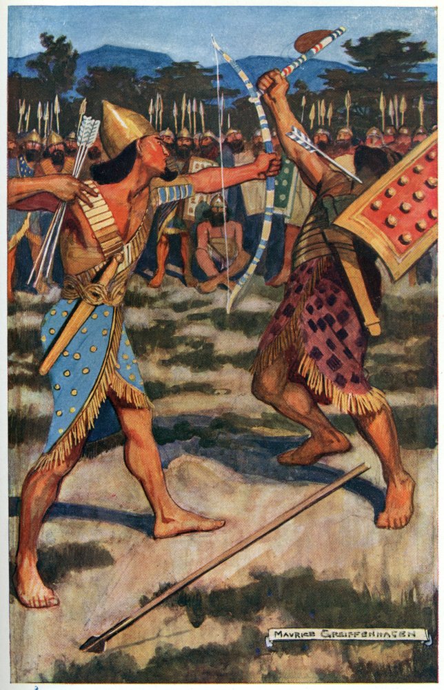 Senuhet mata al guerrero de Tonu, ilustración de 'Mito y leyenda ...
