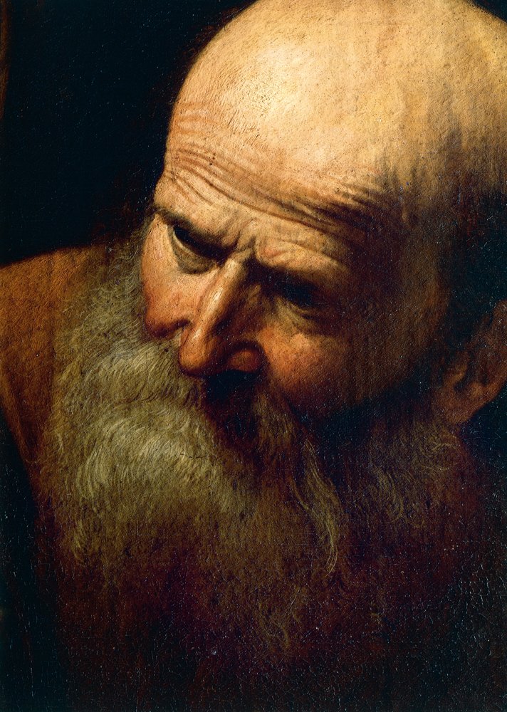 Rostro de Abraham, detalle de El Sacrificio de Isaac, c.1603-04