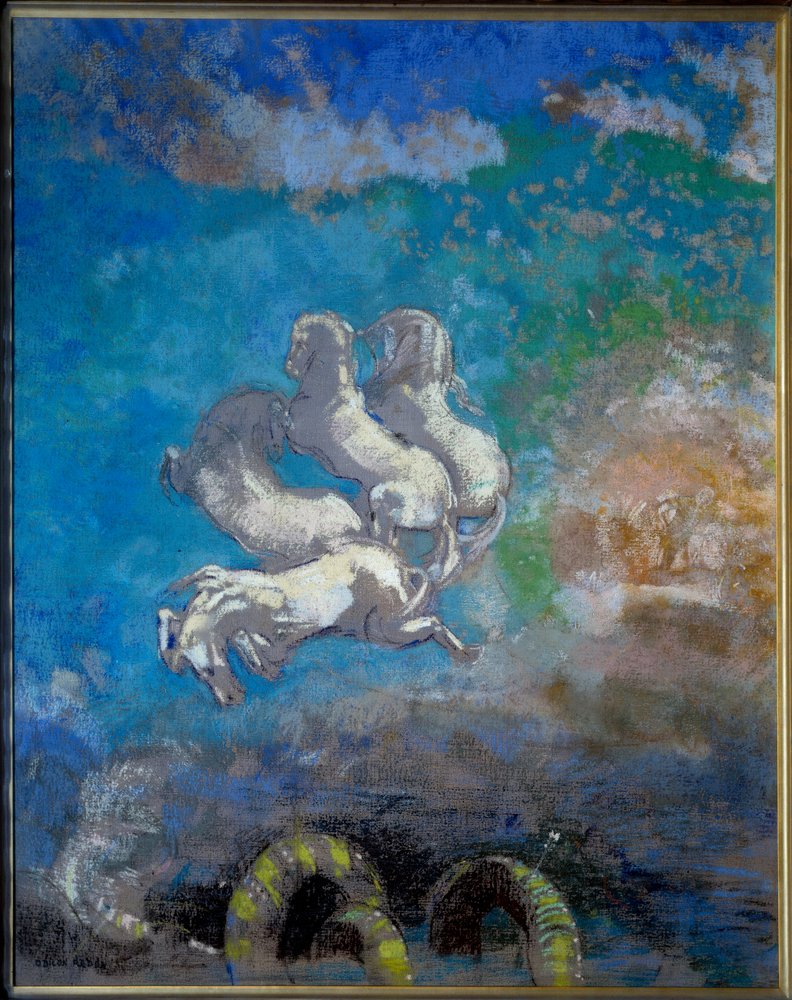 El carro de Apolo. Pintura al pastel de Odilon Redon (1840-1916) 1905 ...