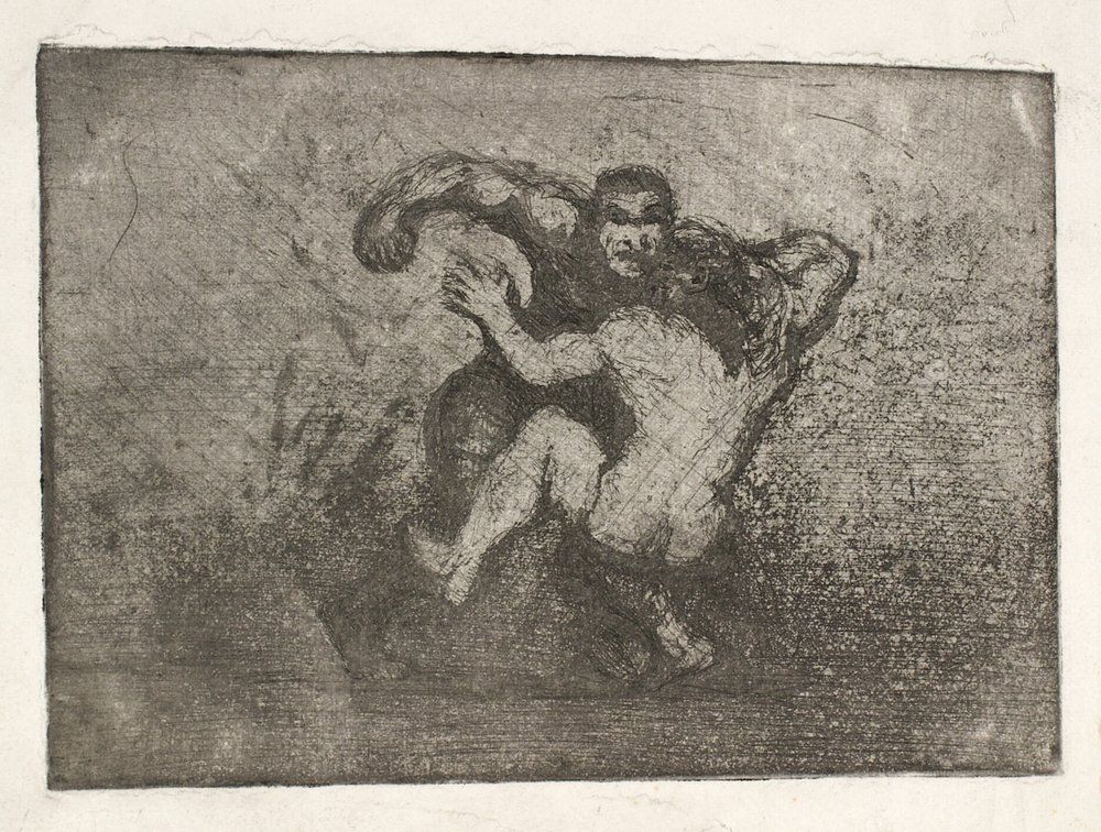 dos hombres peleando | Oluf Hartmann | Impresión de arte