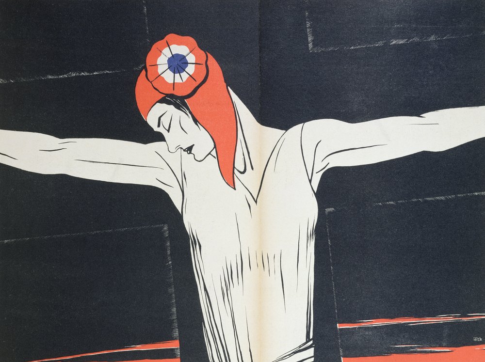 Marianne crucificada, ilustración de 'Parlons Francais' de Paul Iribe ...