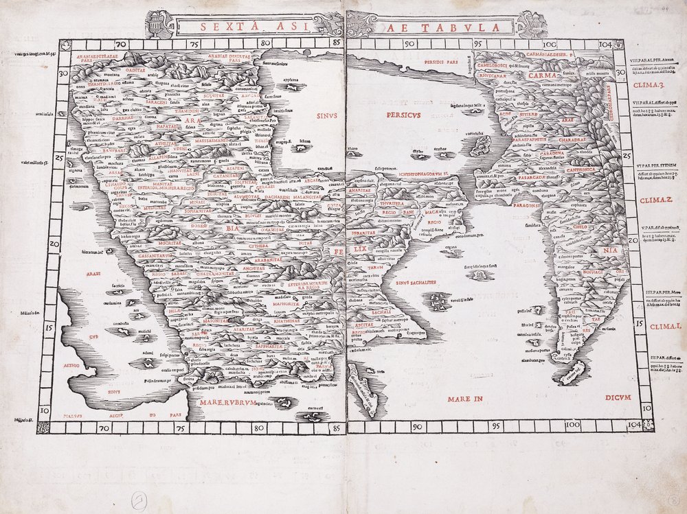 Sexta Tabula de Asia, 1511 | Ptolemy | Impresión de arte