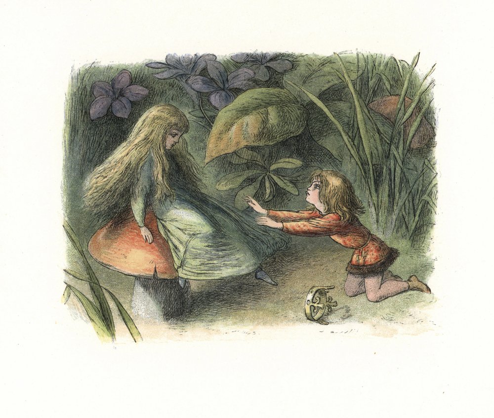 Elf Prince rechazado por un hada en un hongo (litografía)