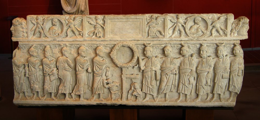 Sarcófago mostrando la Anastasis (mármol) | Roman