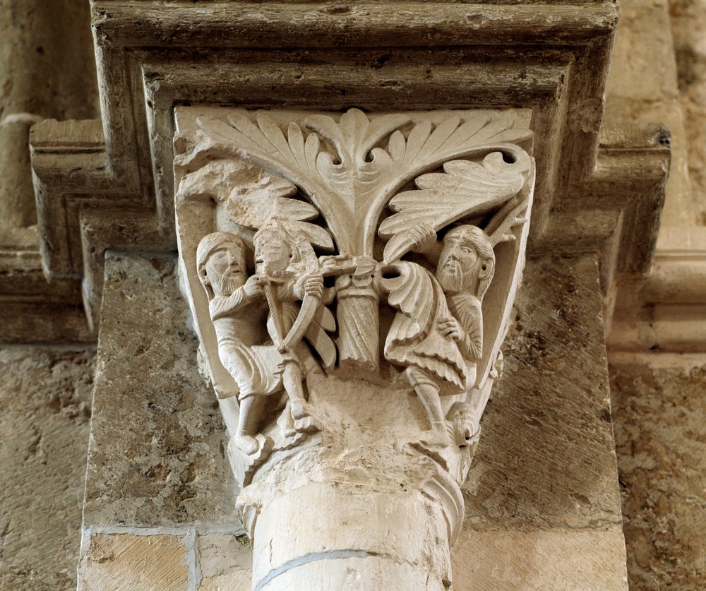 La muerte de Caín (capitel tallado) | Romanesque