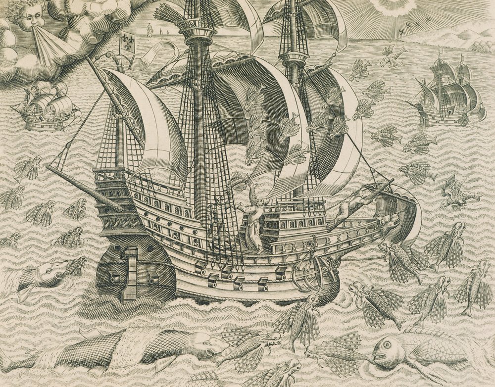 Pez alado de los mares de las Indias, Ilustración de Historia Americana