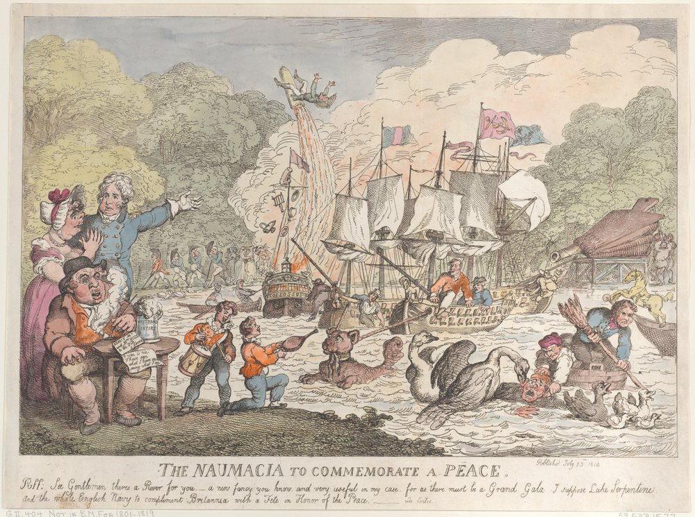 La Naumacia para conmemorar una paz | Thomas Rowlandson