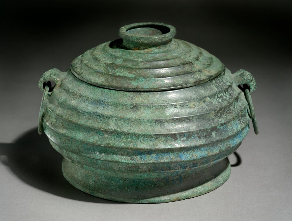 Vasija ritual de comida o gui (bronce) | Impresión de arte