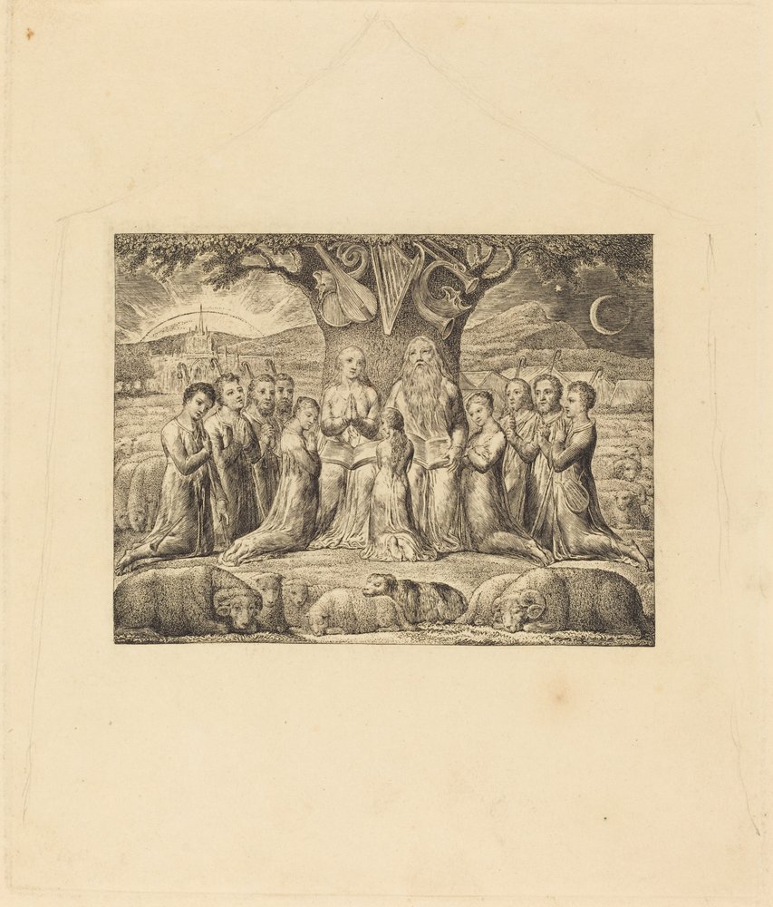 Job y su familia | William Blake | Impresión de arte