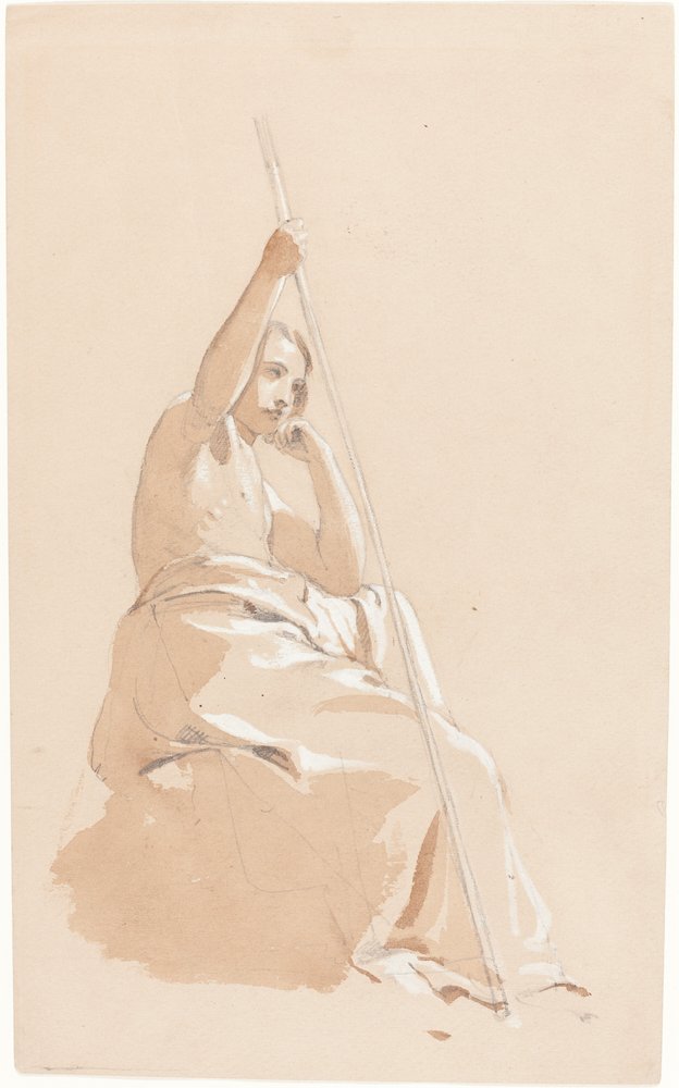 Joven Sentado con un Bastón | William Etty