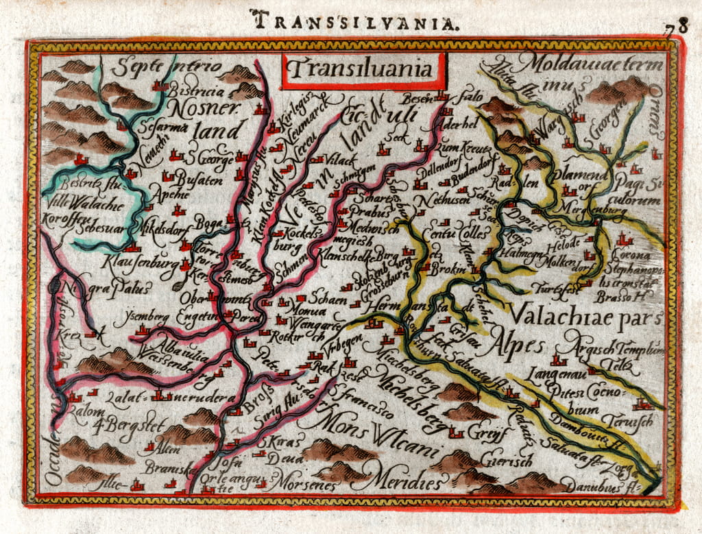Mapa de Transilvania 1590 | Abraham Ortelius