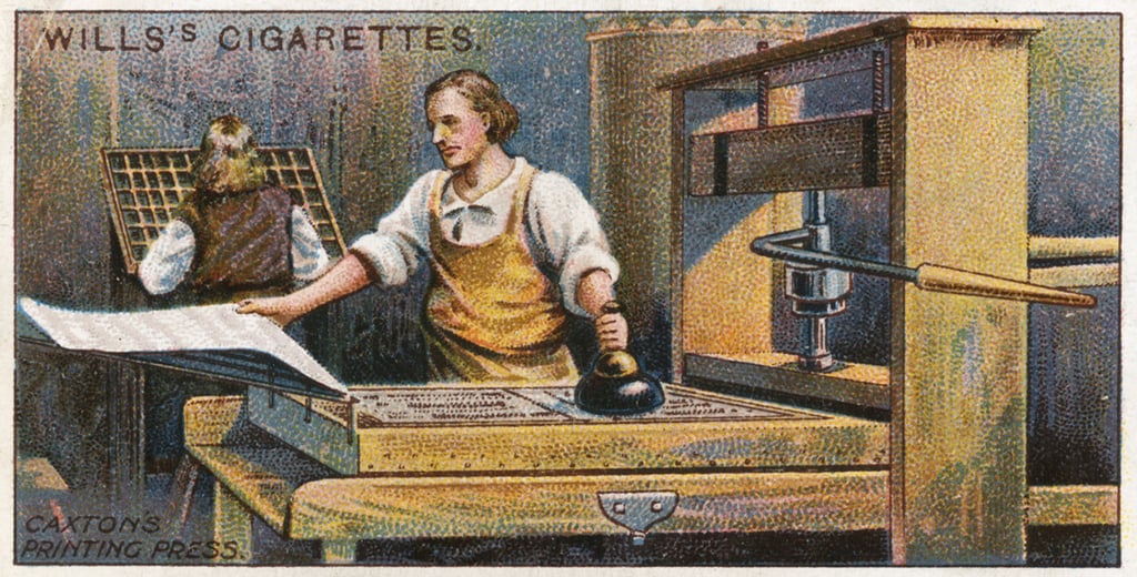 La imprenta de Caxton | English School | Impresión de arte