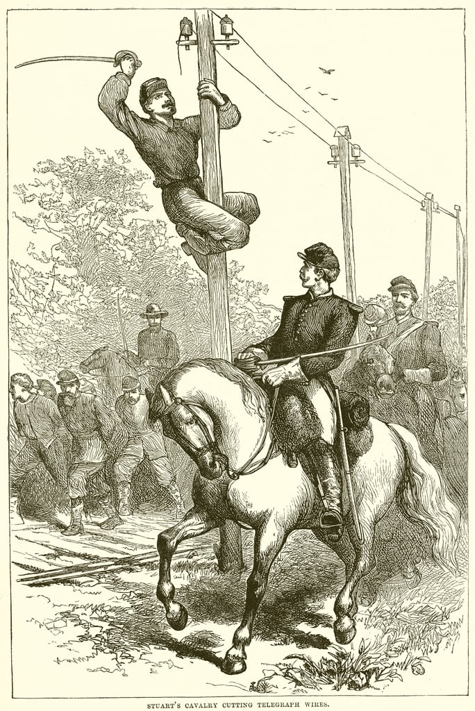 Stuarts Cavalry Cortando Cables De Telégrafo