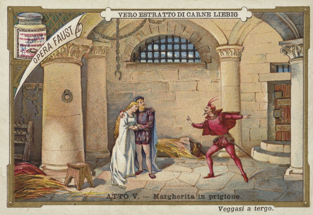 Escena de Fausto, una ópera de Charles Gounod