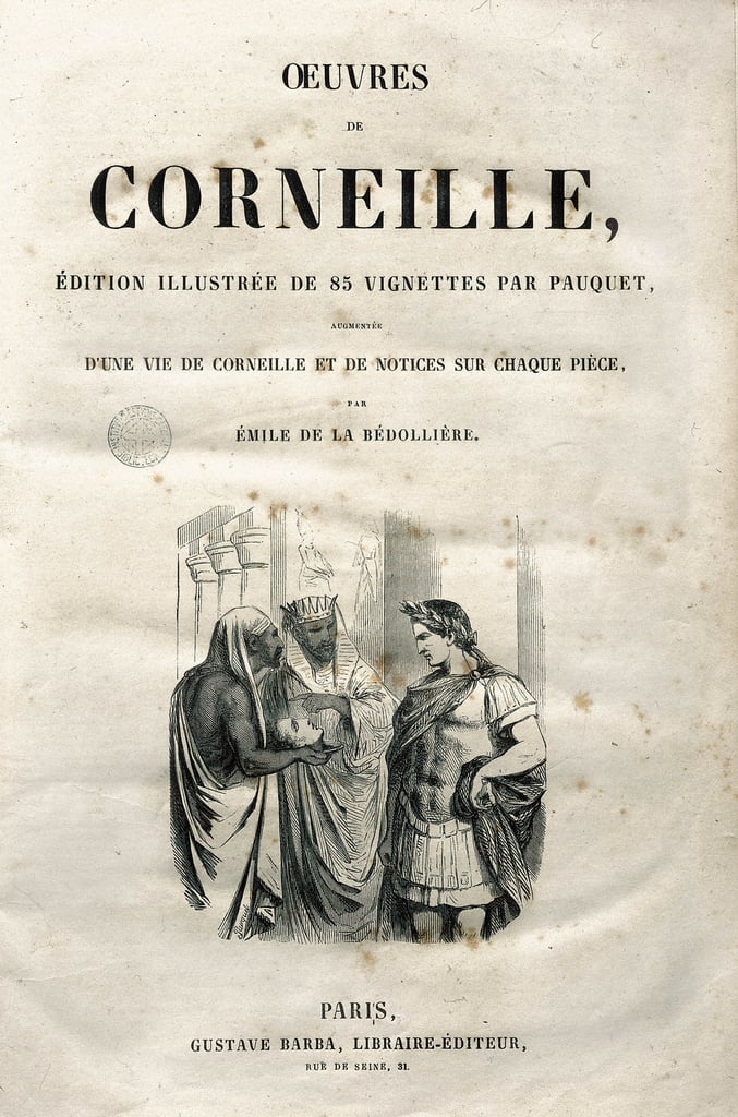 Portada de las Obras de Pierre Corneille (1606-1684), edición de 1864 ...