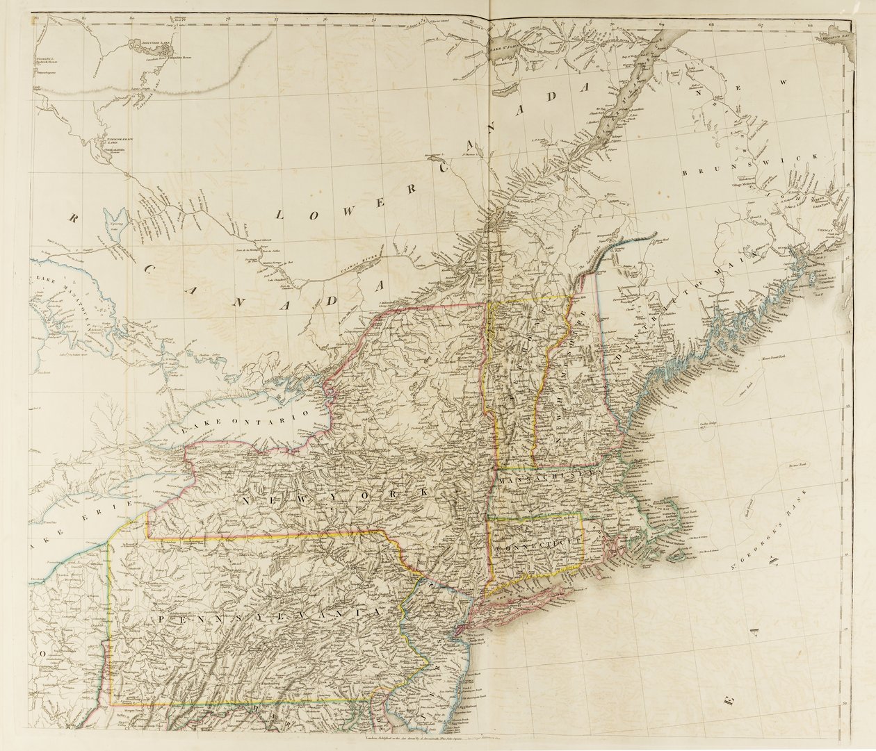 Mapa de los Estados Unidos de América del Norte